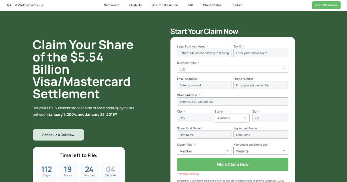 Visa/MasterCard Settlement Claims